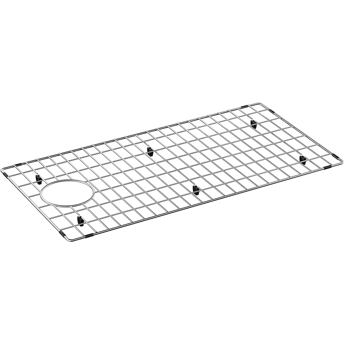 Large Metal Sink Protector for Kitchen Sink,Stainless Steel Sink Bottom Rack 28.8" X 14.8",Kitchen Sink Grate with Side Drain Hole, Kitchen Sink Grid with Strainer for Single Bowl