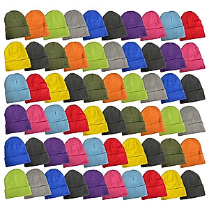 60 Pack of Yacht & Smith Wholesale Beanies Bulk Thermal Winter Hat (12 Pack Bright Colors)