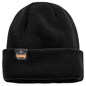 Rib Knit Winter Hat with Bump Cap Insert, Ergodyne N-Ferno 6811ZI, Black