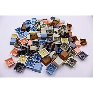 ONECAP 1U Blue Blank XDA keycap 50 Keys PBT Keycaps for Mechanical Gaming Keyboard (Blue)
