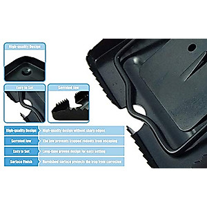 made2catch Pack of 4 Classic Metal Rat Traps Fully Burnished - Powerful Snap Trap for Rats, Chipmunks - Humane Rat Traps That Work - 4 Traps