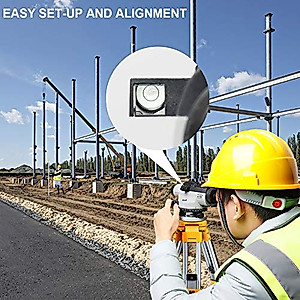 Huepar 32x Automatic Optical Level with Self-Leveling Magnetic Dampened Compensator and Transport Lock, Height/Distance/Angle Measuring Tool 393Ft of 1/16" at 100Ft Leveling Accuracy -Hard Case AL-32X