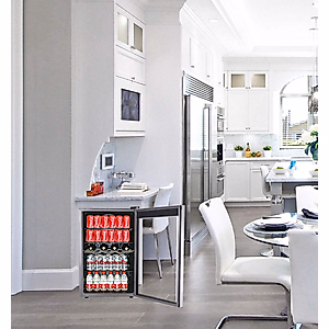 RCA RMIS1530 Freestanding Beverage Center Cooler Fridge Fits Wine, 110 can or 36 bottles, Black