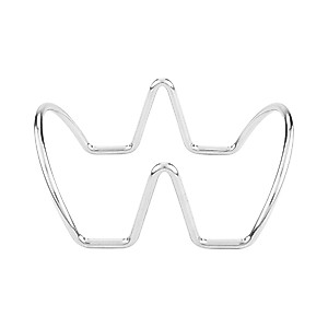Restaurantware 4.2 Inch x 3.3 Inch Taco Stand 1 Rectangle Taco Rank - Fits 2 Tacos Reversible Silver Stainless Steel Taco Holder Dishwasher Safe For Hard Or Soft Shells