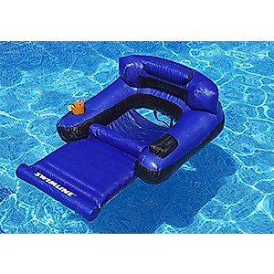 Swimline Floating Lounge Chair Blue/Black, 16 Inch