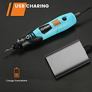 4V Cordless Rotary Tool, GoGonova 3-Speeds 18000 RPM Mini Power Rotary Tool with 43 Accessories, Rechargeable Rotary Tool for Grinding, Polishing, Wood Carving, Engraving, Soft Metal Drilling, Cutting