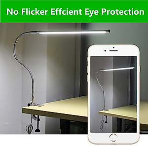 lishumei USB LED Desk Lamp, Adjustable Clip On LED Nail Lamp Light Eye Care Gooseneck 360° Swivel with Switch LED Clamp Light for Manicure Reading Tattoo