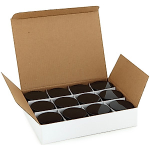 Vivaplex, 12, Green, 15 ml, Round Glass Jars, with Inner Liners and black Lids