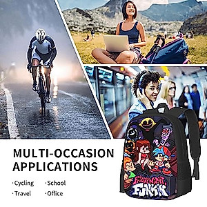 MAPH Fashion Anime Fri-day Night Fun-kin Backpack Cartoon Lightweight Travel Computer Bag Casual Daypack Cute Daybag With Adjustable Straps For Unisex