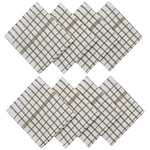 HFGBLG Cotton Dish Towels for Kitchen Wash Cloths Terry Dish Cloths, Set of 8, Light and Soft Cleaning Rags Kitchen Hand Towels, 13 Inch x 13 Inch (Brown-Dish Cloths