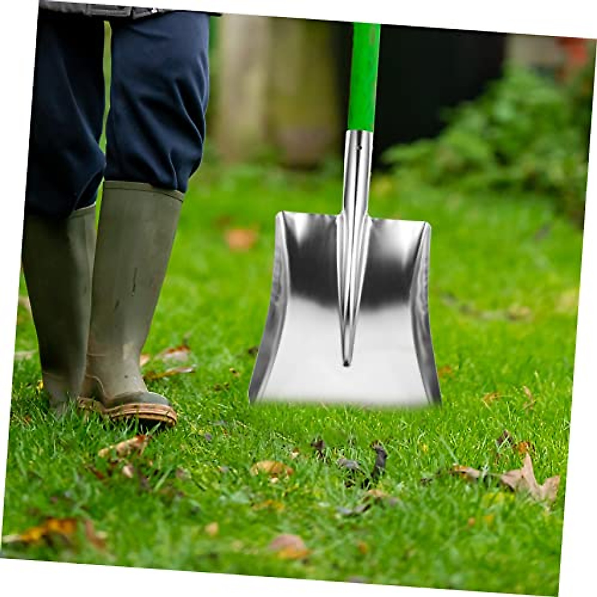 Happyyami 2pcs Fireplace Camping Supply Garbage Point Dustpan Pushing Beach Pusher Lightweight Car Gardening Spade Removal Stainless Metal Trowel Outdoor Steel Ash Pan Emergency Iron Ice