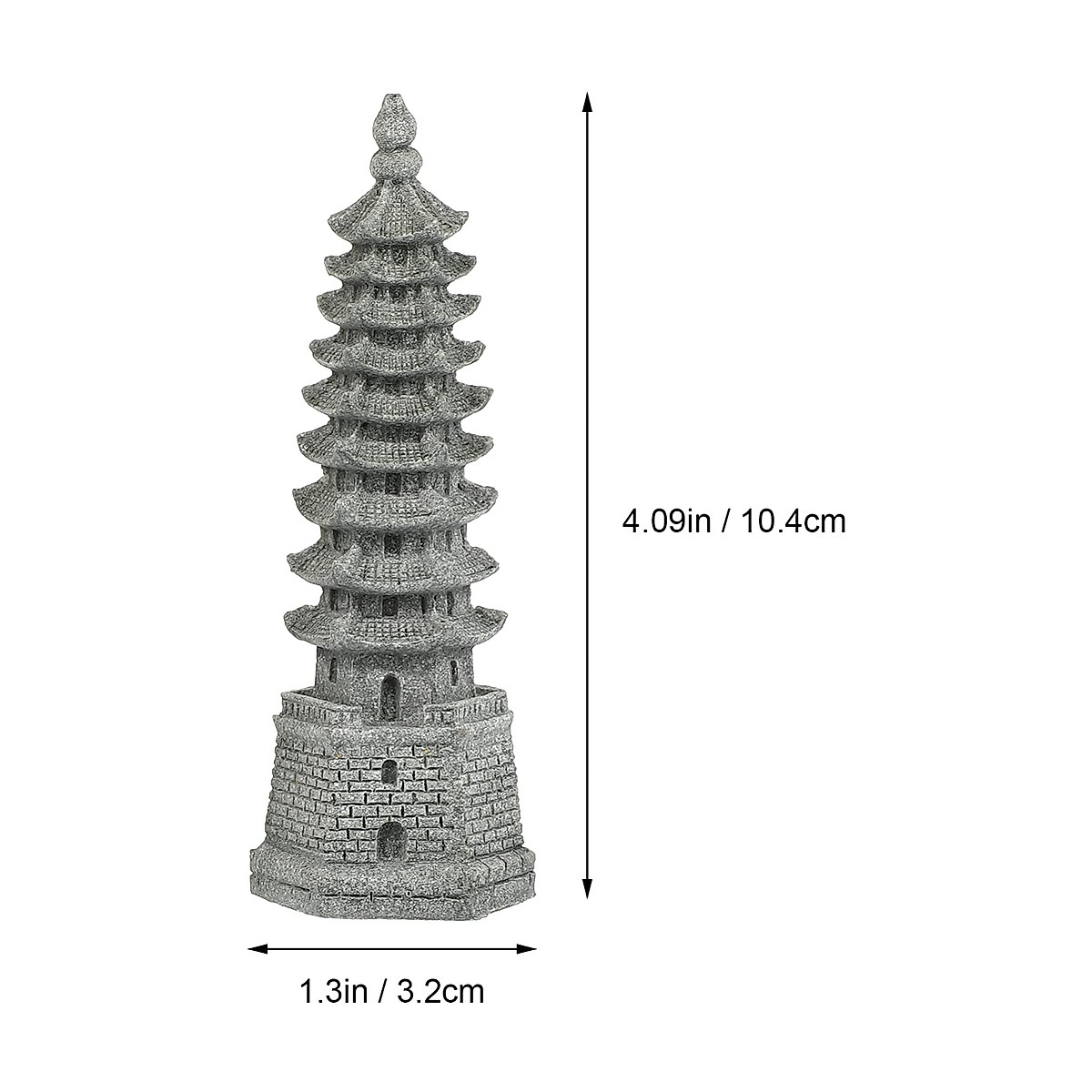 generic 2Pcs Miniature Pagoda Hexagon Figurines Mini Pagoda Statue for Garden Patio Bonsai Micro Landscape Decorations