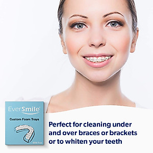 EverSmile Custom Foam Trays - Use With AlignerFresh Original Clean & OrthoFoam for an All-Around Deep Clean of Orthodontic Appliances and Teeth Whitener. Case included. (1pk)
