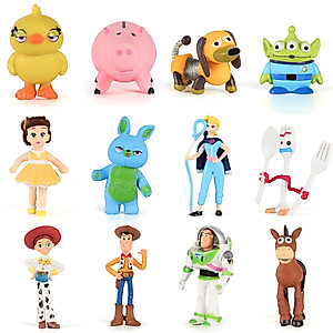 12 PCS Story Cake Toppers Figurines, Mini Figures Set Cute Action Figures Cupcake Toppers Cartoon Action Figures Birthday Party Cake Decorations (A)