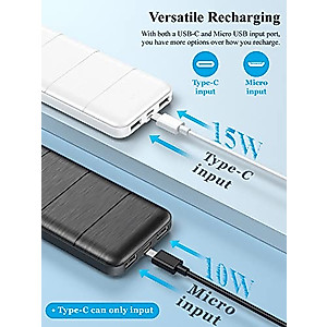 Portable-Charger-Power-Bank - 2 Pcs 15000mAh Dual USB Power Bank Output 5V3.1A Fast Charging Portable Charger Compatible with Smartphones and All USB Devices
