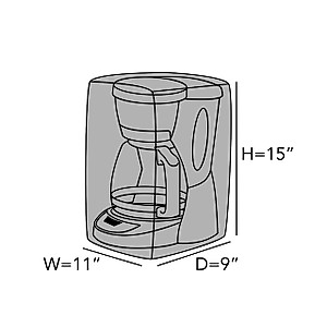 Covermates Keepsakes – Coffee Maker Cover – Dust Protection - Stain Resistant - Washable – Appliance Cover-Black