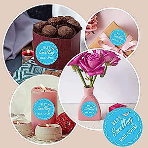 Best Smelling Mail Ever Sticker 1.5 Inch Happy Mail Envelope Labels - Decorative Sealing Labels 500Pcs Happy Mail Stickers for Christmas Gifts,Small Business,Package,Boutique Shipping Supplies