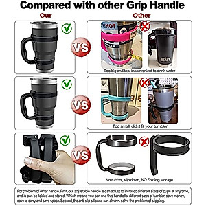 20 Oz 30 Oz 40 Oz Tumbler Handle Adjustable Fit for YETI, RTIC, Ozark Trail, Travel Mug Cup, SIC, Rambler, and All Brands Tumbler Cup
