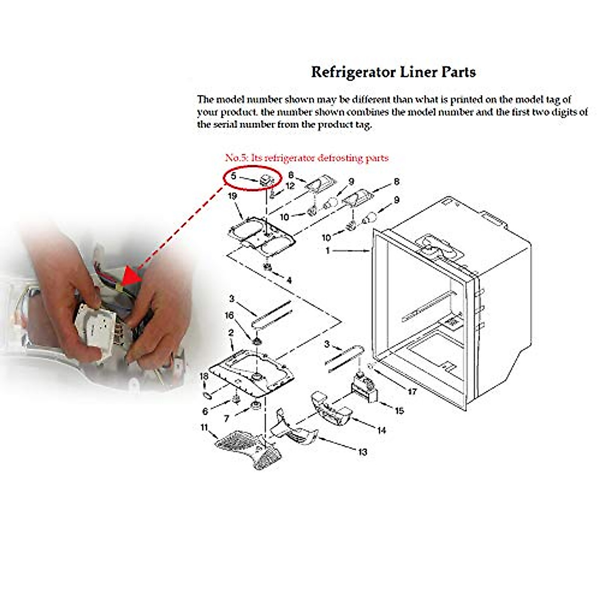 MCAMPAS 6 Hour 21 Minutes Refrigerator Defrost Timer for Whirlpool/KitchenAid/Frigidaire, Kenmore, Crosley, Kelvinator, Westinghouse, Tappan, Gibsone ect Refrigerators and Freezers
