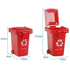IYSHOUGONG 8 Pcs 2.5“ ”Mini Trash Can Toy Push Vehicles Garbage Cans Curbside Vehicle Garbage Bin for Kids Toddlers