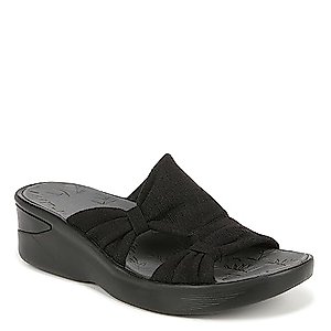 BZees Womens Smile More Slide Sandal, Black, 8.5 US