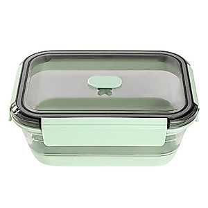 Restaurantware-Fresh Hero 40 Ounce Storage Containers, 1 Durable Airtight Food Containers - Microwavable, Freezable, Green Plastic Collapsible Containers, Dishwashable, With Vented Lids