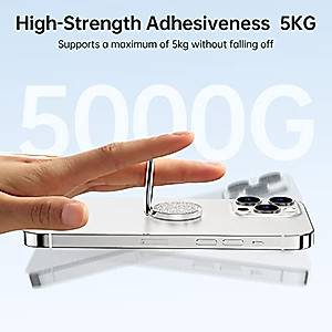 Syncwire Cell Phone Ring Holder Stand, Bling Bling Finger Ring Kickstand 360° Rotation Sparkle Phone Grip for Magnetic Car Mount Compatible with iPhone,Samsung,Pixel, All Smartphones - Glitter Silver