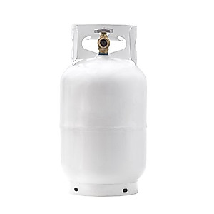 Flame King YSN10LB 11 lb Steel Propane Tank Cylinder with Type 1 Overflow Protection Device Valve, Great for Camping, Fire Pits, Heaters, Grills, Overlanding, White
