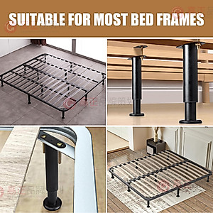 4 Pack Adjustable Height Center Support Leg for Bed Frame, Upgrade Under Bed Support Leg with Wider Base, Bed Support Legs for Wood Slats, Bed Frame Legs Replacement, Patas para Cama Queen De Madera