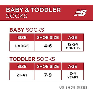 New Balance Baby Boys' Socks - 12 Pack Quarter Cut Non-Skid Gripper Socks (Infant/Toddler), Size 2-4T, Black Assorted Grip