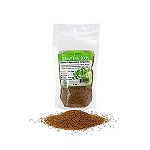 Certified Organic Alfalfa Sprouting Seed- 8 Oz - Handy Pantry Brand - High Sprout Germination- Edible Seeds, Gardening, Hydroponics, Growing Salad Sprouts, Planting, Food Storage & More