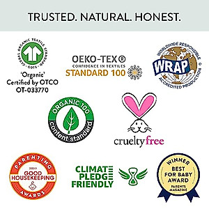 HonestBaby Sleep and Play Footed Pajamas One-Piece Sleeper Jumpsuit Zip-front PJs Organic Cotton for Baby Boys, Unisex, Batty, 0-3 Months