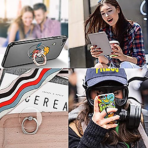 Phone Ring Transparent Cell Phone Ring Holder,360°Rotation Finger Ring Stand, Clear Cell Phone Kickstand Compatible with Most of Phones,Tablet and Case (1)