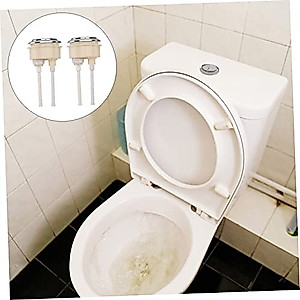 Toilet Tank Push Button 2 Pcs Toilet Lid Button Toilet Parts Toilet Tank Switches Metal White Toilet Water Tank Button Durable Toilet Button Toilet Supplies Oval Handle