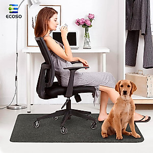 ECOSO Office Chair Mat for Hardwood/Tile Floor,Compressed Fabric Surface, 36"x 48",0.16" Thick, Hard Floor Protector,Anti Slip, Self Adhesive and ECO Friendly, Floor Mat for Office/Home. (Brown)