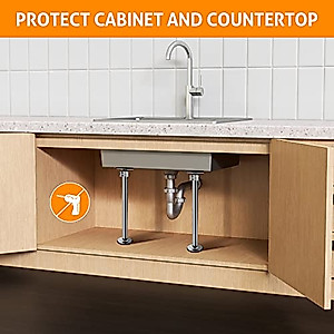 WICHEMI Undermount Sink Brackets, Set of 2 Adjustable Stainless Steel Sink Support Brackets, Never Fall Sink Repair System for Kitchen and Bathroom, Utility Sink Replacement Legs(16 to 29.5 inch)