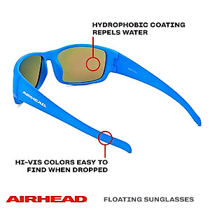 AIRHEAD Sport Polarized Round Sunglasses, Blue, Adult