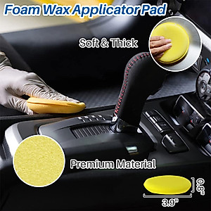 Kalevel 10 Pcs Car Detailing Brush Interior Car Wash Towel Microfiber Car Wash Sponge and Foam Wax Applicator Pad Kit Non Scratch for Vents