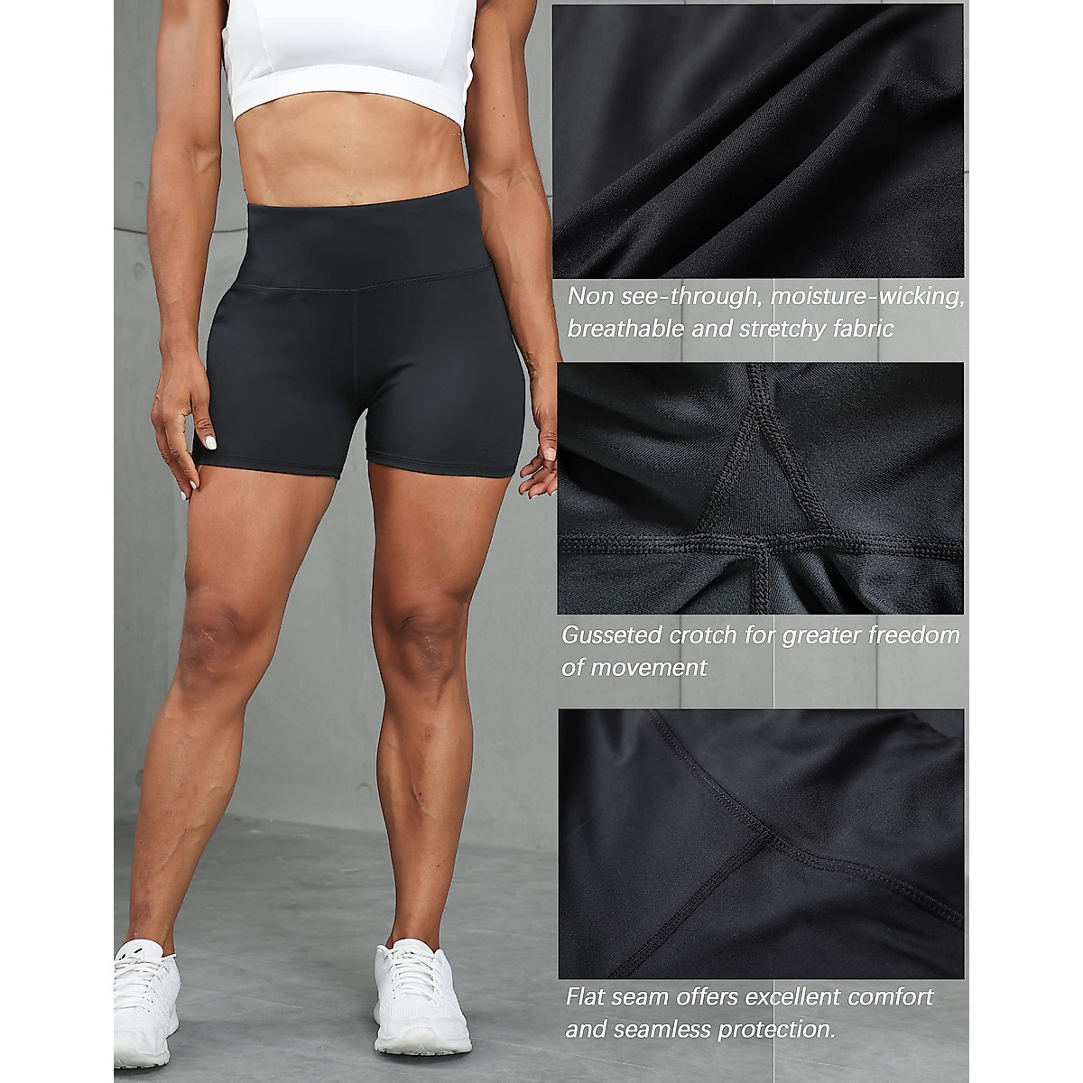 TELALEO 5 Pack 3" Womens Volleyball Shorts Spandex Compression Shorts Workout Performance High Waist Yoga Biker Shorts S/02