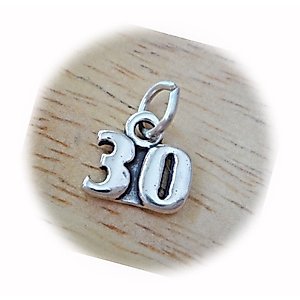 New Sterling Silver 10x11mm Number 30 30th Birthday Anniversary Charm CII0823SEE