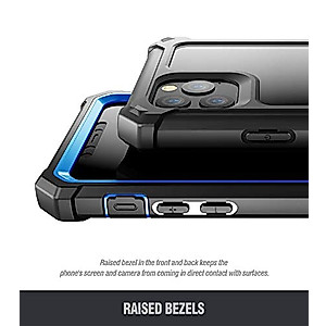 iPhone 11 Pro Case, Poetic Full-Body Hybrid Shockproof Rugged Clear Bumper Cover, Built-in-Screen Protector, Guardian Series, Case for Apple iPhone 11 Pro (2019) 5.8 Inch, Blue/Clear