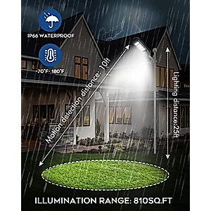 Solar Street Light, 300W Solar Lights Outdoor IP66 Waterproof, Motion Sensor Outdoor Lights with Remote Control Outdoor Lighting, Solar Flood Lights Outdoor for Parking Lot, Yard, Garden, Patio