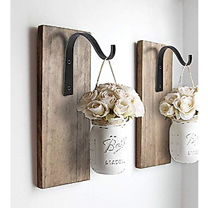 Mkono Plant Hanger Bracket 3 Inch, Iron Wall Hooks Decorative Coat Hook for Hanging Planter, Lanterns, Mason Jar, Bird Feeders, Wind Chimes, Hat, Indoor Outdoor Rustic Home Decor, 4 Pack