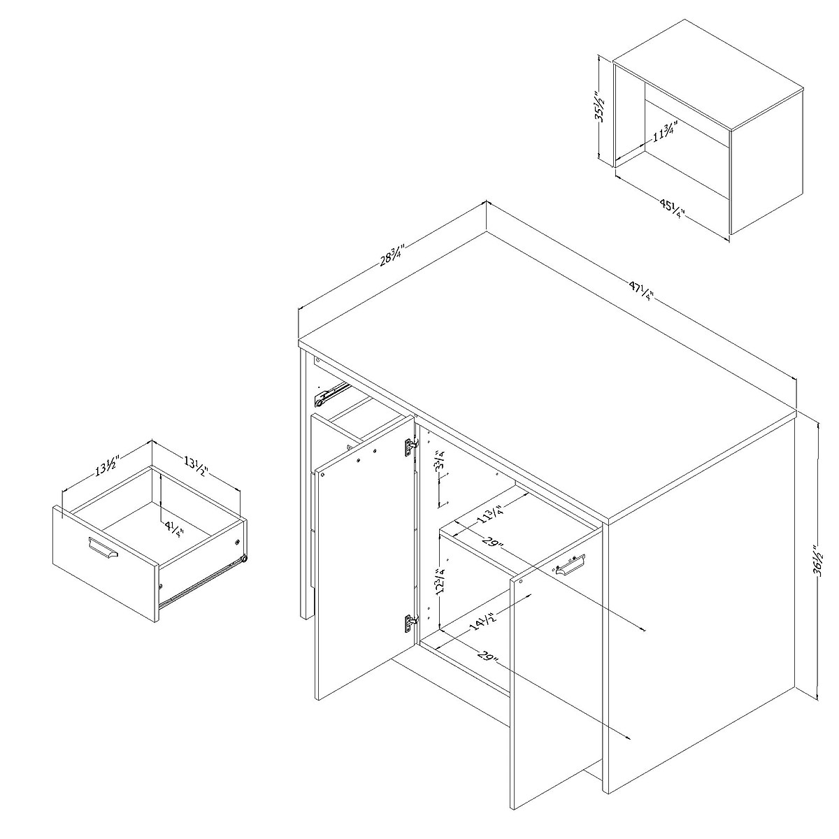 South Shore Amaro Kitchen Island with Storage, White Marble and White