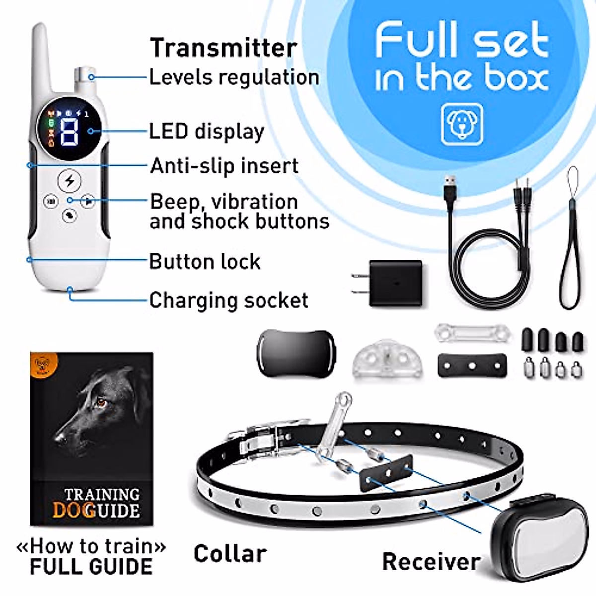 Extra Small Size Dog Training Collar with Remote for Small Dogs 5-15lbs and Puppies with Shock - Waterproof & 1000 Ft Range