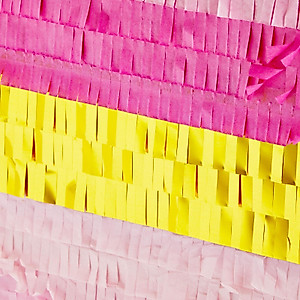 Sparkle and Bash Pink Pull String Heart Pinata for Girls Birthday Party Decorations, Pink and Gold Ombre Design, Small, 16 x 13 x 3 In