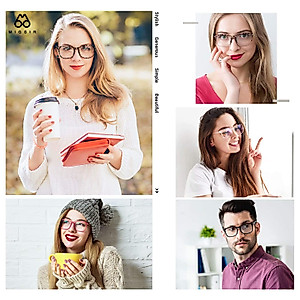 MIGSIR 6 Pack Blue Light Blocking Glasses for Computer Gaming, Fashion Fake Anti Eye Strain Eyeglasses for Women Men (A1 5 Pack Mix)