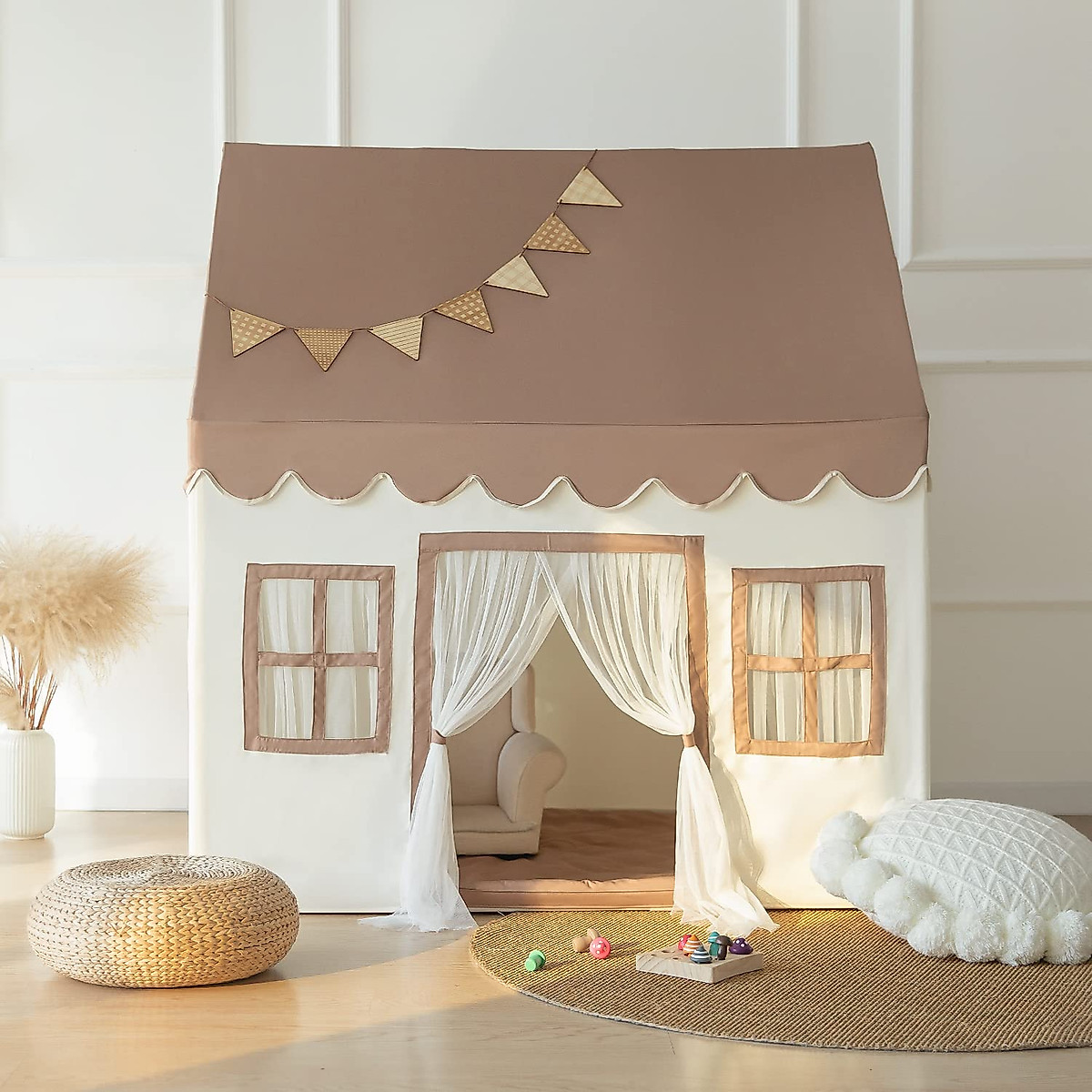 Play Tent with Mat, Kids Tent Playhouse for Kids Indoor Playhouse Large for Girls Tent Baby Tent Kids Play Tent Bed Tent for Toddler