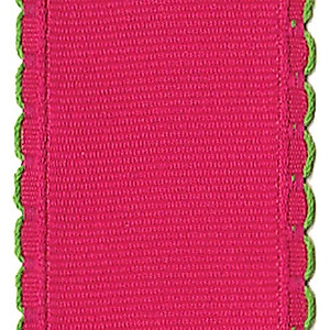 Entertaining with Caspari Fuchsia Scallop Edge Wired Ribbon, 6-Yard