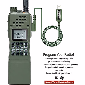 Baofeng AR-152 10W Ham Radio Tactical Powerful Dual Band Radio Handheld Long Range Two Way Radio with Tactical Antenna,12000mAh Battery and Programming Cable Full Set